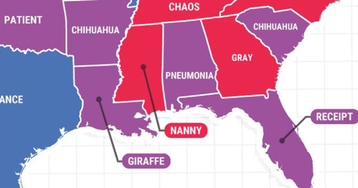 This Embarrassing Map Will Show You Every State's Most Misspelled Word ...